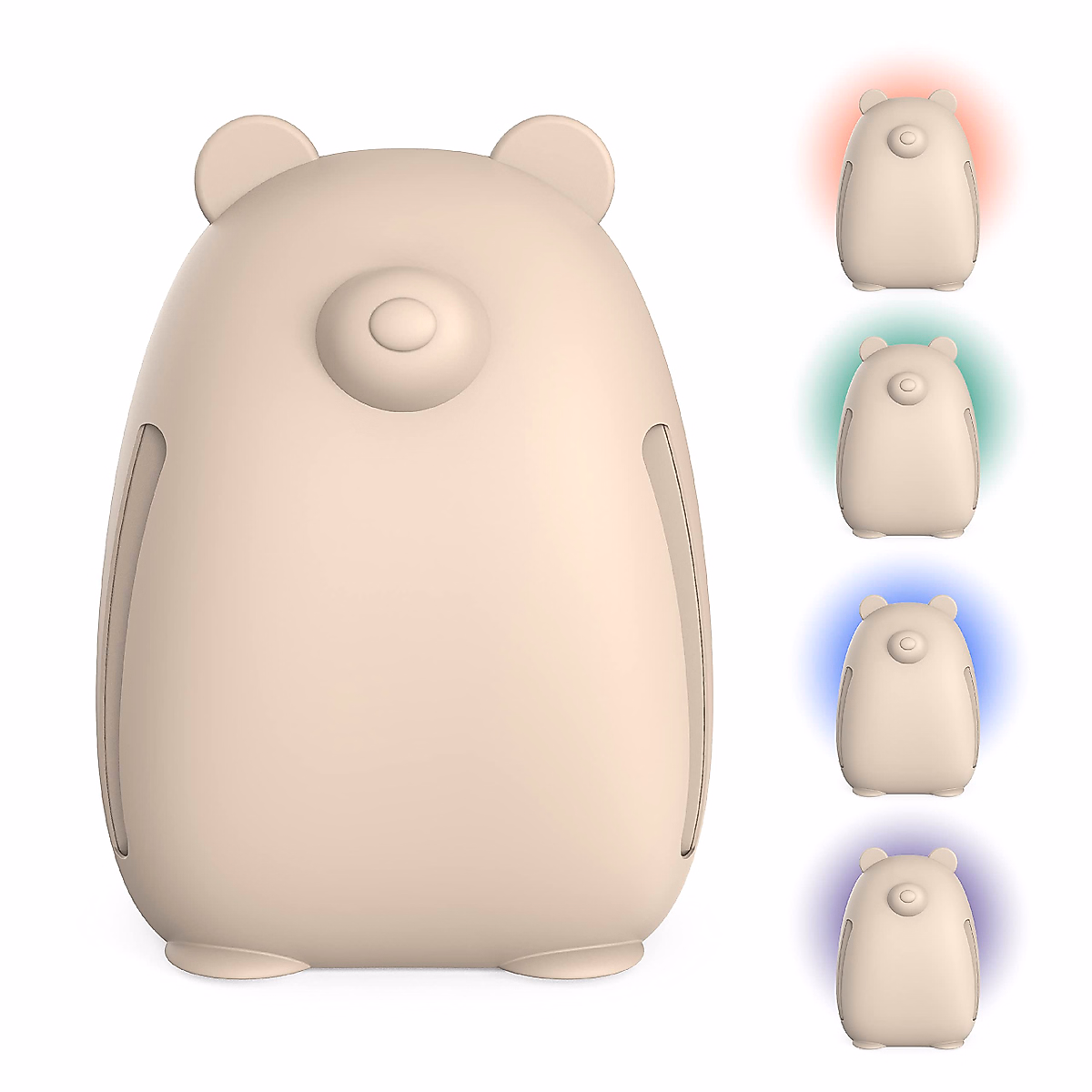 Pure Enrichment PureBaby Kids Bear Air True HEPA Air Purifier - Energy Star Rated, 4 Stage Air Filtration, UV-C Light, & Night Light for Medium-Large Rooms - Baby Nurseries, Kid Bedrooms (Sweet Oat)