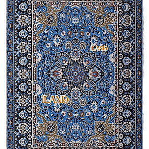 iLAND Dollhouse Furniture on 1/12 Scale for Dollhouse Living Room incl Sofa w/Pillow & End Table & Rug (Blue White Floral Armchairs Set)