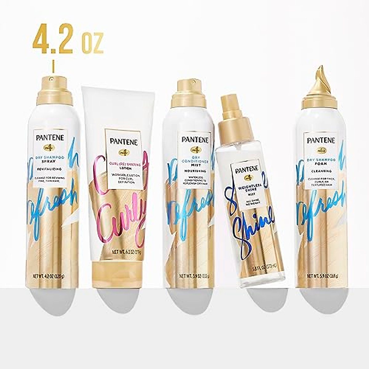 Pantene Pro-V Refresh Dry Shampoo Spray, Volumizing and Cleansing with Vitamin B5, for Fine, Thin and Color Treated Hair, 4.2 oz