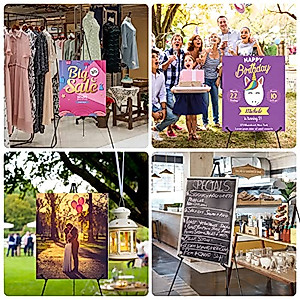 Easel Stand for Display,RRFTOK 63'' Instant Easel, Foldable Portable Ground Easel for Wedding Banner and Poster Display Stand, Tabletop Easel Display Metal Tripod with Portable Bag.