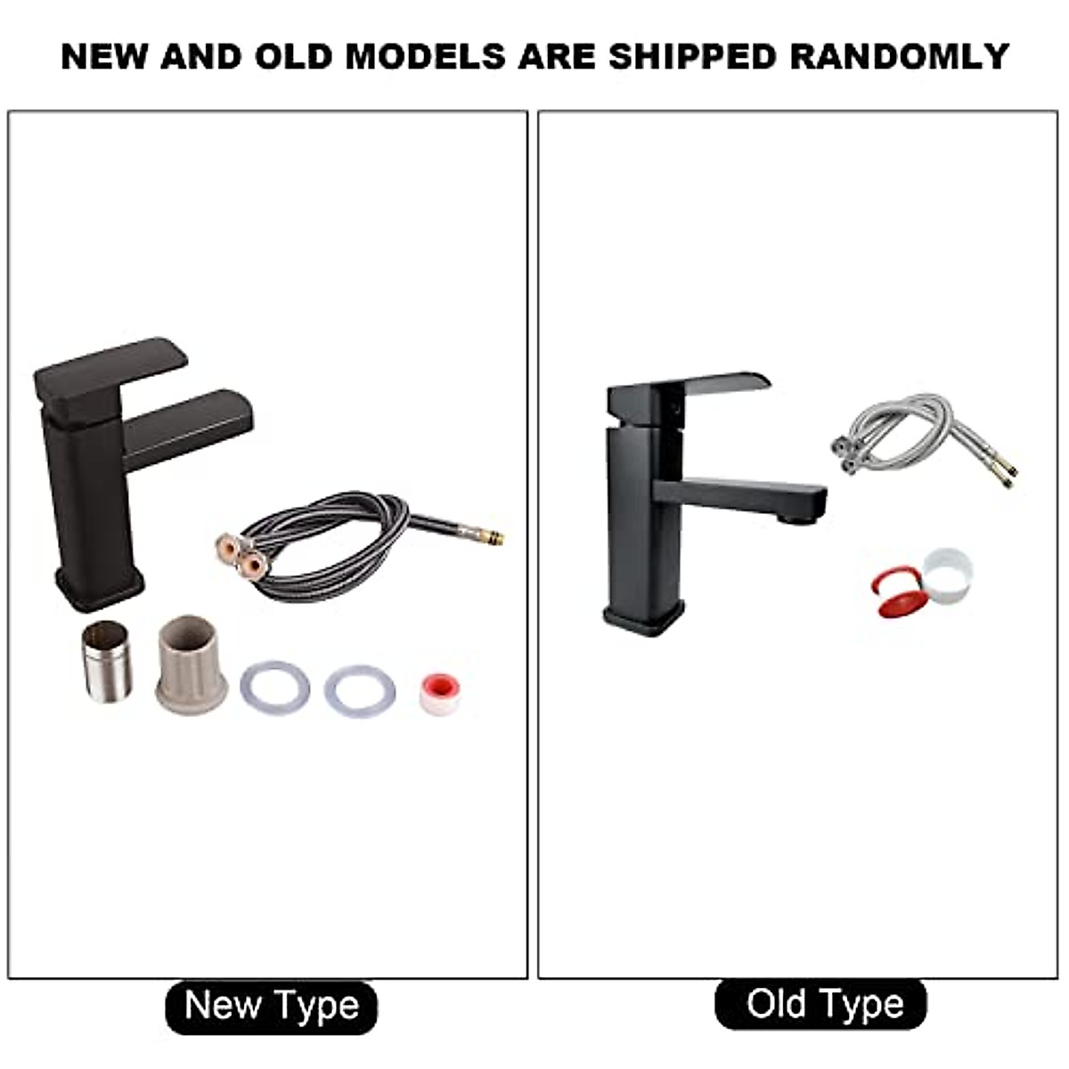 Waterfall Bathroom Faucet, Matte Black Simple Stylish No Leakage Kitchen Sink Faucet with Ceramic Valve Core, Hot Water Cold Water 2 Modes for Bathroom Kitchen Hotel