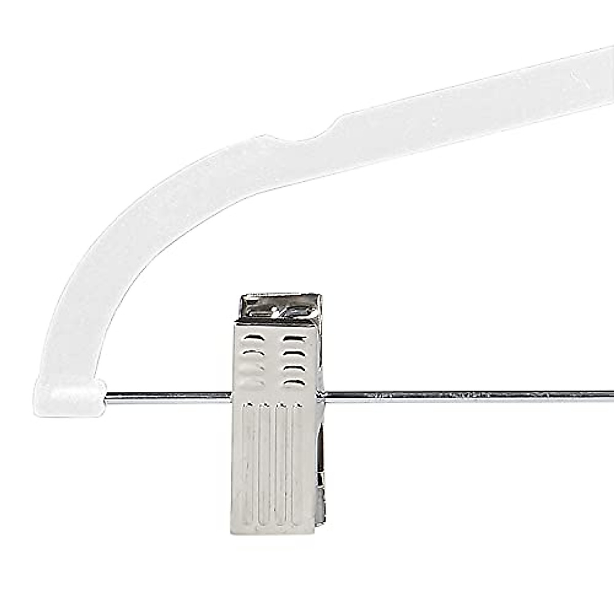 Simplify 6 Pack Velvet Hangers with Clips | Skirt and Pants | Slim Space Saving | Closet Organization | Non-Slip | Prevent Creases | Swivel Neck | Durable | White