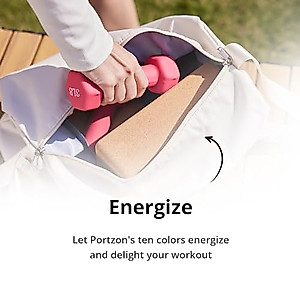 Portzon Weights Dumbbells 10 Colors Options Compatible with Set of 2 Neoprene Dumbbells Set,1-15 LB, Anti-Slip, Anti-roll, Hex Shape