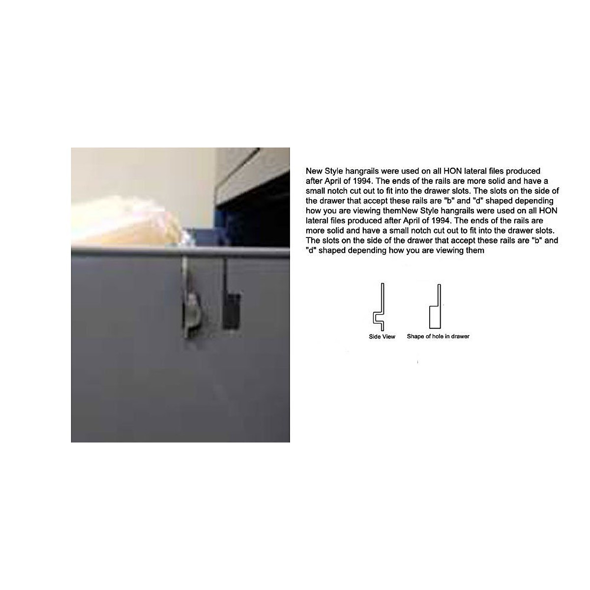 HON Lateral File Bars for a 30" Wide Cabinet (2/per Set)