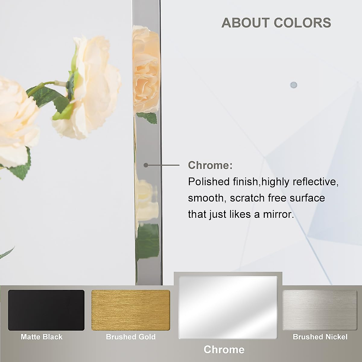 ANDY STAR Chrome Mirror for Bathroom, 22x30 Inch Chrome Metal Framed Mirror, Polished Silver Bathroom Vanity Mirror, Asymmetrical Wall Mirror Thin Frame Deep 1’’, Ideal for Limited Space