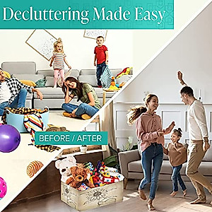 visesunny Closet Baskets Vintage Sunflower Sketch Storage Bins Fabric Baskets for Organizing Shelves Foldable Storage Cube Bins for Clothes, Toys, Baby Toiletry, Office Supply