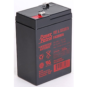 Interstate Batteries 6V 4Ah Fire & Security Battery (F1 Terminal) SLA AGM VRLA Power Patrol Rechargeable Replacement for Fire Alarms, Security Systems, General (FAS0905)