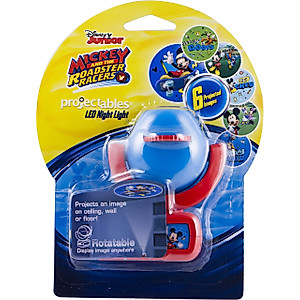 Projectables Disney Mickey and the Roadster Racers LED Kids Night Light, Projector, Plug-in, Dusk to Dawn Sensor, for Hallway, Bedroom, Nursery, Playroom, Gaming Room, 11739