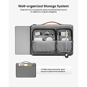 tomtoc 360 Protective Laptop Sleeve for 15-inch New MacBook Air M2 A2941 2023, 15 Inch Surface Laptop 5/4/3, Dell XPS 15 Plus, 15-inch MacBook Pro (A1990 A1707), Water-Resistant Accessory Bag Case