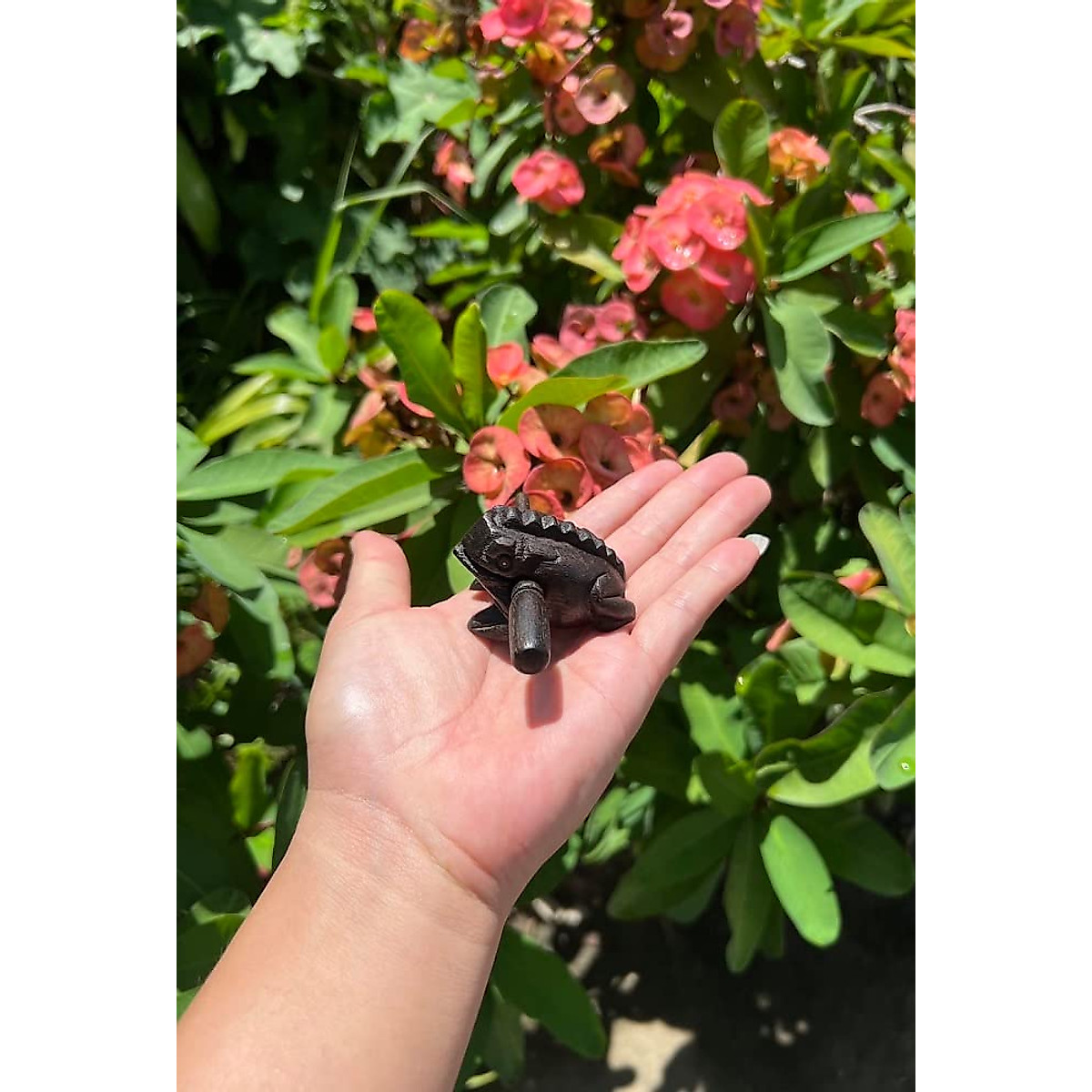 Classic Handmade Percussion Instruments Wooden Frog 2.3-2.5 Inch Wooden Frog Musical Instrument Home Decor (Black Color)