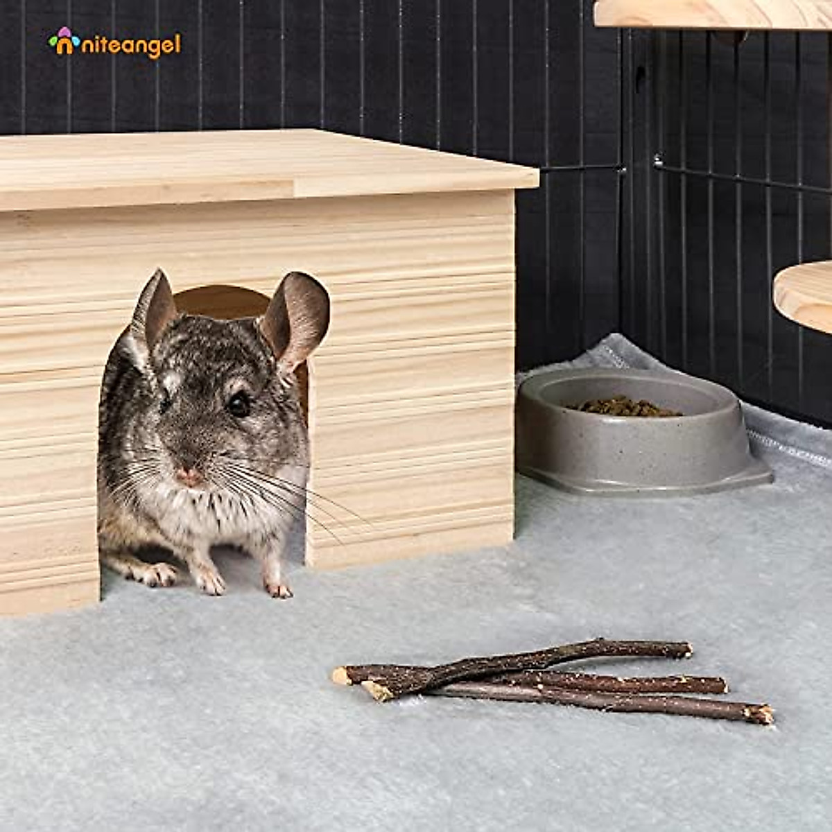 Niteangel Willow Mega Munch Sticks for Rabbits Chinchilla Guinea Pigs - Small Animal Treat Chew Toys - 2 Packs