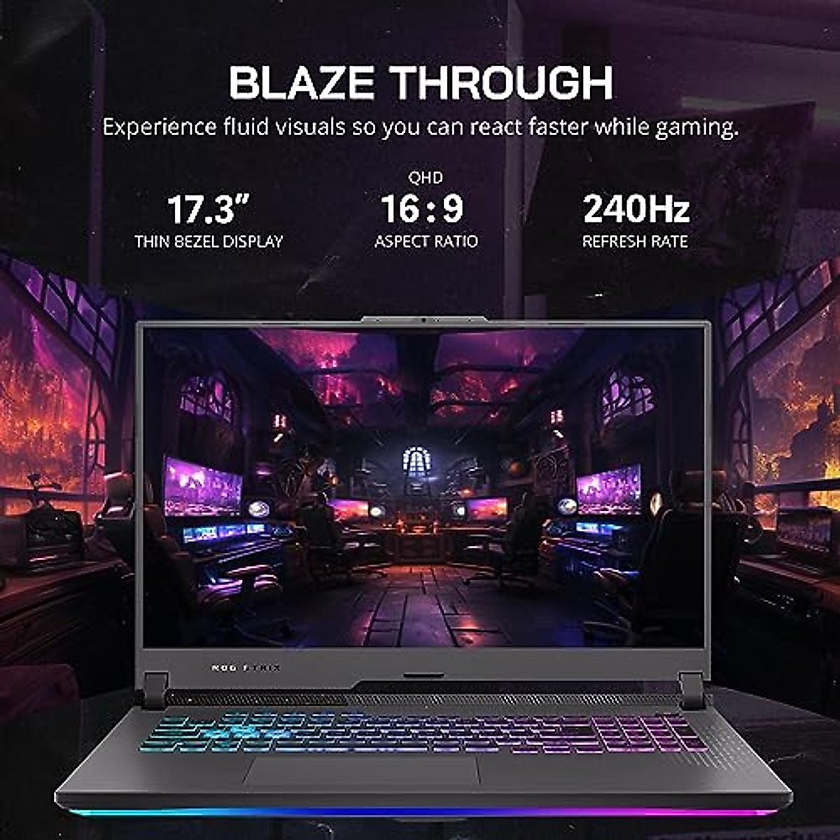 ASUS ROG Strix G17 Gaming Laptop, 17.3” QHD 240Hz Display, AMD Ryzen 9 7845HX, GeForce RTX 4060, 64GB DDR5 RAM, 4TB PCIe SSD, 4-Zone RGB Backlit Keyboard, WiFi 6E, Win 11 Pro, Gray, 32GB USB Card
