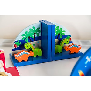 Kids Dinosaur Themed Bookends for Boys Nursery or Bedroom