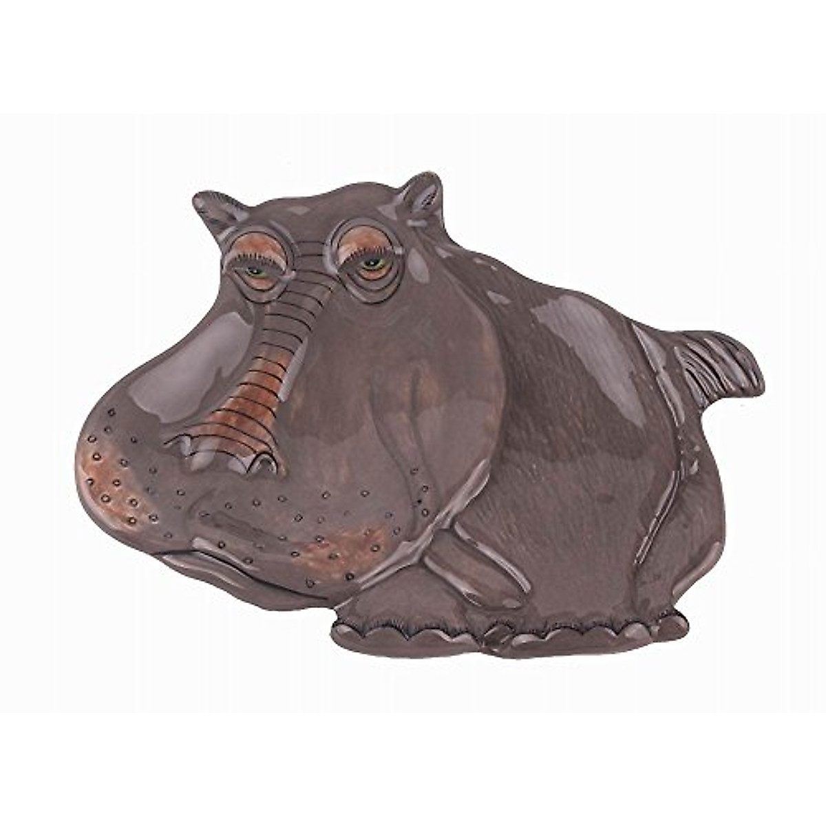 Blue Sky Ceramic 6.5"x5.5"x1" Hippo Spoon Rest, Multi Color