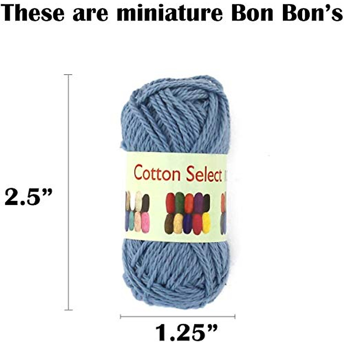 JubileeYarn Cotton Select Bonbon Yarn - Assortment H - 10x10g Mini Ball - 1 Pack