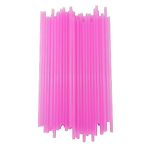 200PCS 10.2 Inches Disposable Decorative Pink Plastic Straws for Birthday Wedding Cocktail Party Supplies (0.23 * 10.2inch) (Pink)