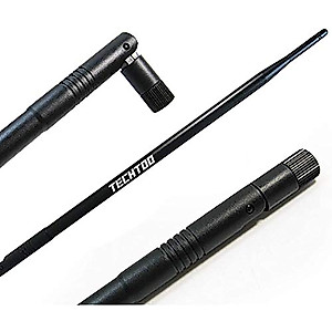 TECHTOO 9dBi Omni WiFi Antenna with RP-SMA Connector for Wireless Network Router/USB Adapter/PCI PCIe Cards/IP Camera/Wireless Range Extender(2-Pack)
