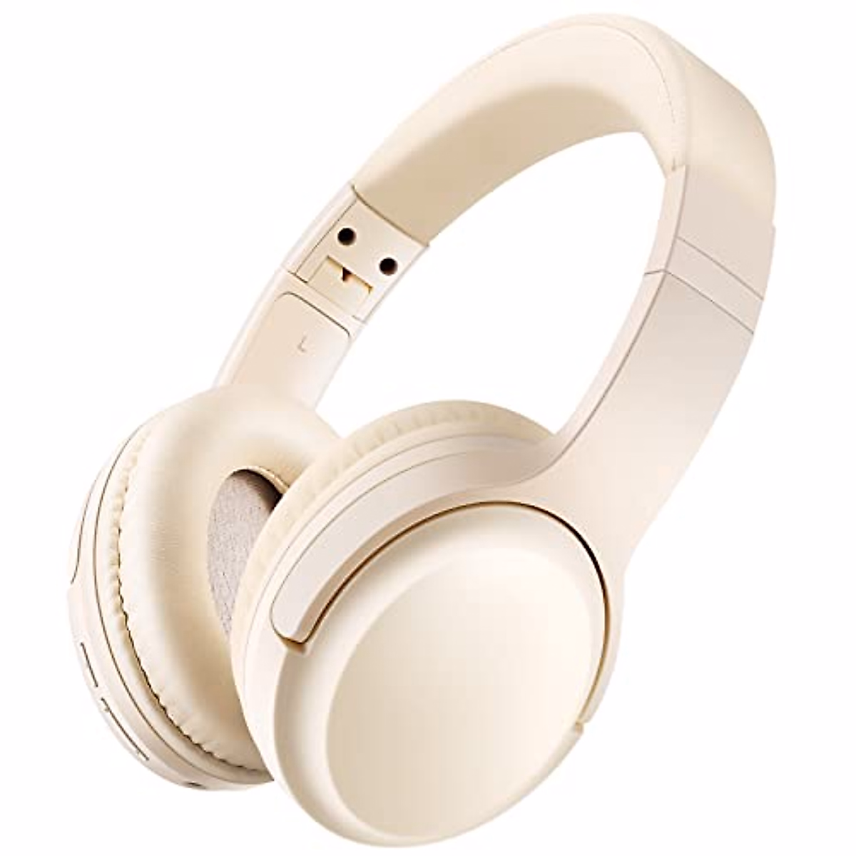 Bingozones SN-A2 Wireless Headphones Bluetooth with Microphone, Lightweight Bluetooth V5.3 On Ear Headset for School, 20+H Playtime, Portable Wired Headphones for iPad/Travel/Tablet/PC - Beige