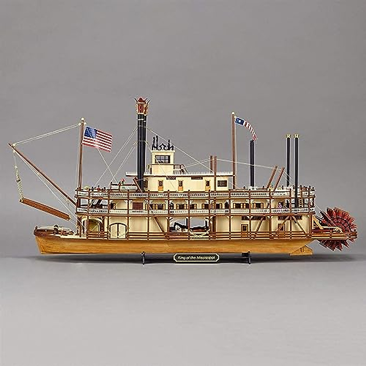 Artesanía Latina - Wooden Model Ship Kit - Paddle Steamer King of The Mississippi - Model 20515, Scale 1:80 - Scale Models for Assembling - Intermediate Level