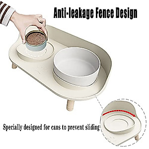 Cat Food Bowls, Elevated Ceramics Dog Cat Bowls Stand with No-Spill Design,3 Adjustable Heights Anti Vomiting Cat Water Bowl,5 inches Raised Bowl for Medium and Small Size Dog Cats