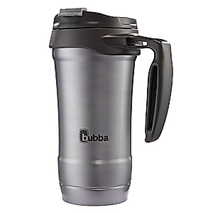 Bubba Hero XL Vacuum-Insulated Stainless Steel Travel Mug, Large Travel Mug with Leak-Proof Lid & Sturdy Handle, Keeps Drinks Cold up to 21 Hours or Hot up to 7 Hours, 18oz Gunmetal