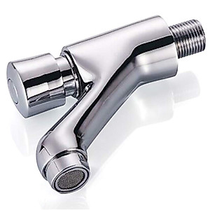 Push Faucet SingleCold Stainless Wall-Mount Self Closing Tap Basin Reduce Splash Faucet Public Bath Wall-Mount