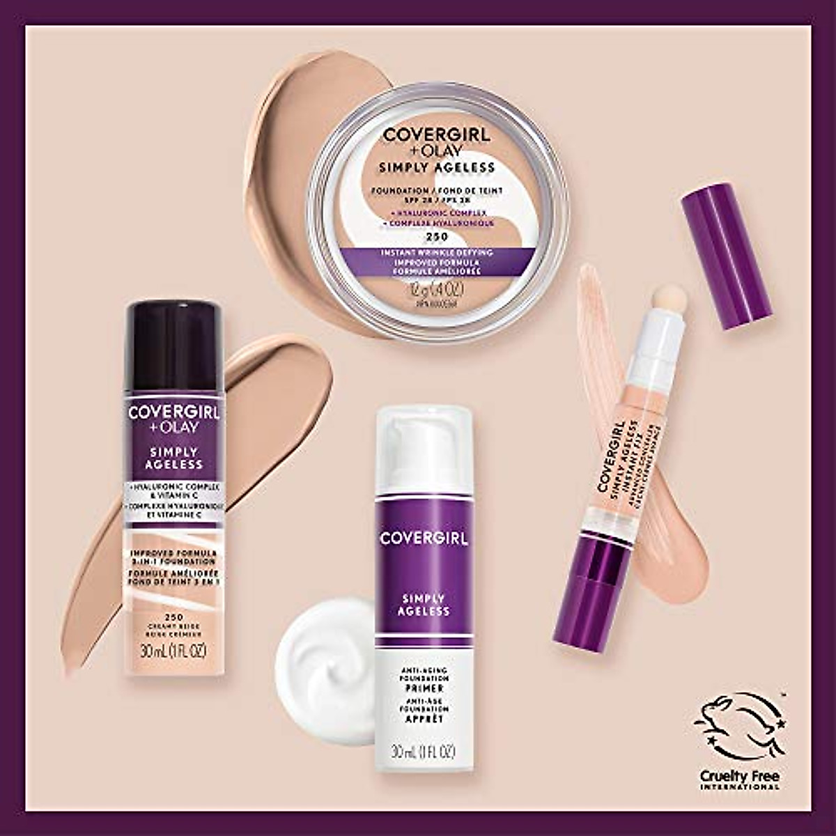 CoverGirl Face Products CoverGirl & Olay Simply Ageless Foundation, Buff Beige 225, 0.40-Ounce Package