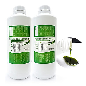 2 Bottles Natural Color Chlorophyll of Pandan Leaf Extract Concentrate for Bakery & Beverage (1000g),Vanilla of The East, Fresh Natural Asian Gourmet Baking Ingredient, Natural Flavor,