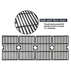 Hongso Grill Grates and Heat Plates Replacement for Gas Grill Charbroil 463230515 463239915 463235513 463235214 463234513 463234512 5 Burner Grills