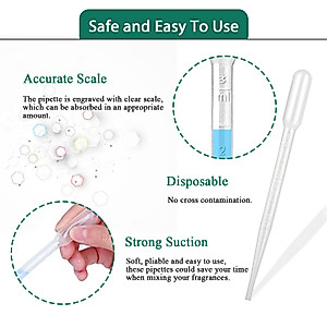 moveland 120PCS 3ML Plastic Transfer Pipettes, Disposable Dropper for Lab, DIY Art