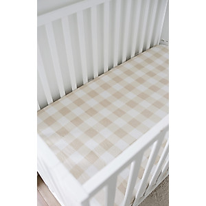 Marlowe & Co Cotton Muslin Crib Sheet, 100% Cotton Muslin Baby Crib Sheets for Standard Size Crib Mattress 28" x 52", Soft and Breathable Neutral Fitted Crib Sheet for Baby Boy and Girl (Gingham)
