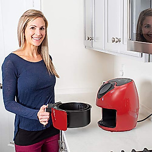 Deco Chef XL 14.5 Cup 3.7 QT Digital Air Fryer Cooker With 7 Smart Programs, Healthy Oil Free Cooking, LED Touch Screen, Non-Stick Coated Basket, Timer, and Cookbook (Red)