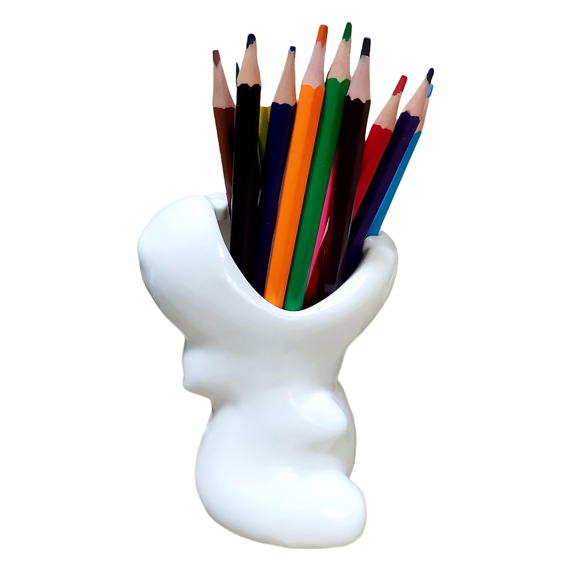 Cuteforyou Cute 5 Inch Tall Cartoon Animal Hippo Shaped Ceramic Succulent Cactus Flower Plant Pot Planter - Plant Not Included