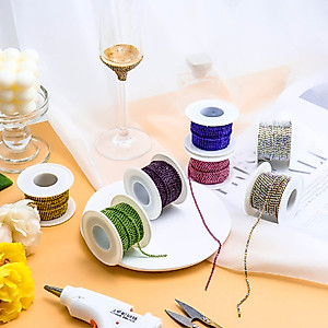 Dowarm 10 Yards 2MM Crystal Rhinestone Close Chain Trim for Sewing Crocs Shoes Clothes Cups, SS6 Claw Rhinestone Chain for Craft Jewelry Wedding Bouquet DIY Decoration, Silver