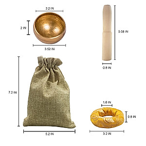 Tibetan Singing Bowls Set, Meditation Bowl for Healing and Mindfulness, Meditation Sound Bowl Handcrafted in Nepal