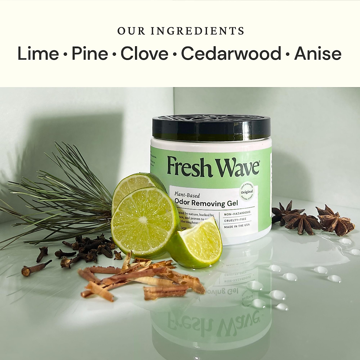 Fresh Wave Odor Removing Gel, 15 oz. | Pack of 2 | Odor Absorbers for Home | Safer Odor Relief | Natural Plant-Based Odor Eliminator | Every 15 oz. lasts 30-60 Days | For Cooking, Trash & Pets