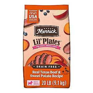 Merrick Lil’ Plates Premium Grain Free Dry Dog Food For Small Dogs, Real Texas Beef And Sweet Potato Kibble - 20.0 lb. Bag