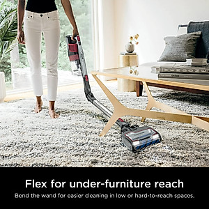 Shark WZ440H Vertex Ultra Lightweight Cordless Stick Vacuum with DuoClean PowerFins, Crevice Tool, Removable Handheld, MultiFLEX, 50 min Runtime, Silver/Red (Renewed)