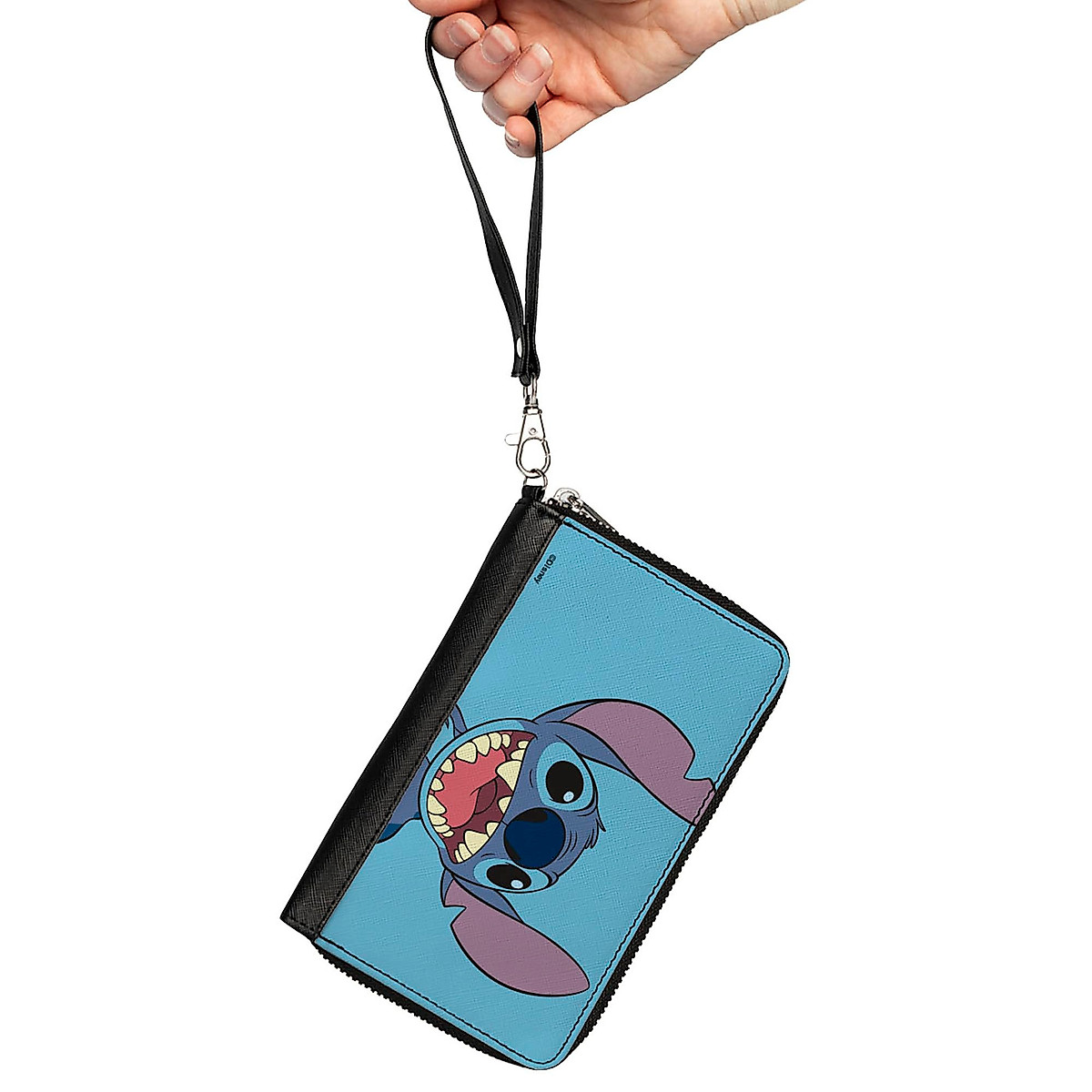 Buckle-Down Women's PU Zip Around Wallet Rectangle-Lilo & Stitch, 7.5"x4.5"