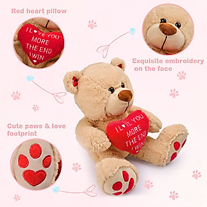 Valentines Day Gifts for Her Him Kids Girlfriend Boyfriend Wife Mom Fiancée, Valentines Gifts for Women, Valentine's Day Teddy Bear - 10 Inches, Funny Cute Stuffed Animal Plush Present for Birthday