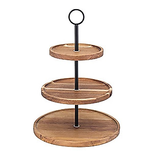 3 Tier Cupcake Stand, Wood Tiered Serving Tray Cupcake Tower, Serving Stand Display Dessert Cookie Candy Buffet Holder for Home Tea Party, Wedding, Farmhouse Decor, Tea Party Decor, Kitchen Decor