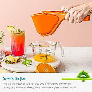 Dreamfarm 10" Lemon Fluicer | Easy Squeeze Manual Lemon Juicer | Citrus Juicer That Folds Flat for Space-Saving Storage | Lemon Squeezer with Sideways Pivot to Increase Leverage + Reduce Effort Needed