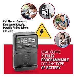 Vidpro PT-UNV Universal Li-Ion Battery Charger - Adjustable Programmable Travel Friendly Charger with Overcharge Protection and Automatic Polarity Detection Compatible with Most Battery Types