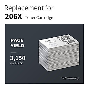 206X Black Toner Cartridge with Chip LemeroUexpect Compatible Replacement for HP 206X 206A W2110X Toner Cartridges Set for Laserjet MFP M283fdw M283cdw M283 M282 Pro M255dw M255 Printer, 2 Pack