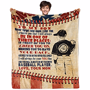 Baseball Gifts, Baseball Gifts for Boys, Baseball Gifts for Men, Baseball Blankets, Christmas Blanket Gifts for Son Birthday Graduation, Son Gifts from Mom 60"x 50" (Baseball Gifts for Boys, 60"x 50")