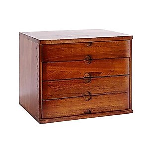 QNN Storage Drawer Units,2/4/6-Layer Solid Wood Drawer File Cabinet, Office Desktop A4 Data Storage Box, Multifunction Stationery Toolbox,4 Layer/15.71111.7Inch,4 Layer/15.71111.7Inch