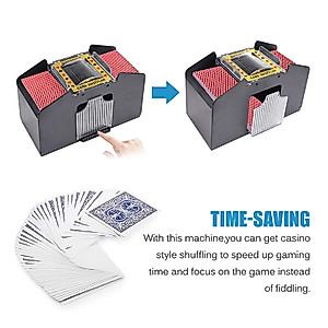 S SUNSBELL Automatic Card Shuffler for Five Crowns Card Game, Battery Operated Poker Shuffling Machine, Poker Card Shuffler, Card Shuffler 4 Deck Automatic for Poker, Blackjack