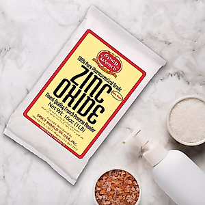 Spicy World Zinc Oxide 1 Pound Bag - NON NANO Uncoated - 100% Pure Pharmaceutical Grade - Perfect for Sunscreen, Lotions, Creams