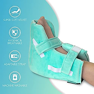 NYOrtho Heel Protector Cushion - Pressure Relieving Pillow with Cooling Gel Pack For Heel Ulcers, Opening At The Heal Soft Fabric Average Adult | Single Boot