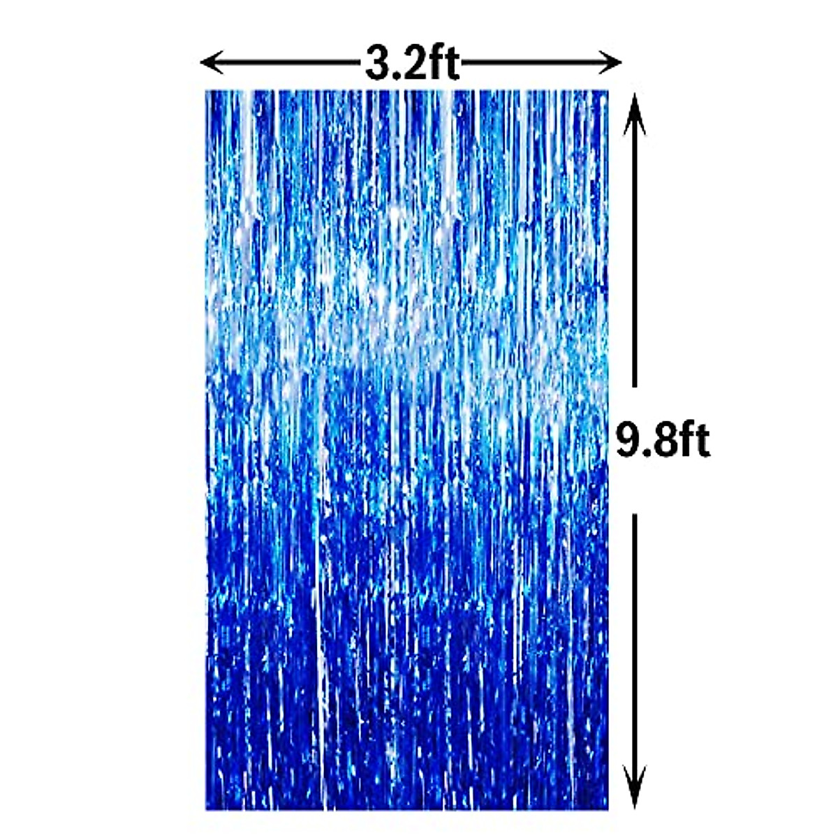 GOER 3.2 ft x 9.8 ft Metallic Tinsel Foil Fringe Curtains Party Photo Backdrop Party Streamers for Birthday,Graduation,New Year Eve Decorations Wedding Decor (Navy Blue,1 Pack)